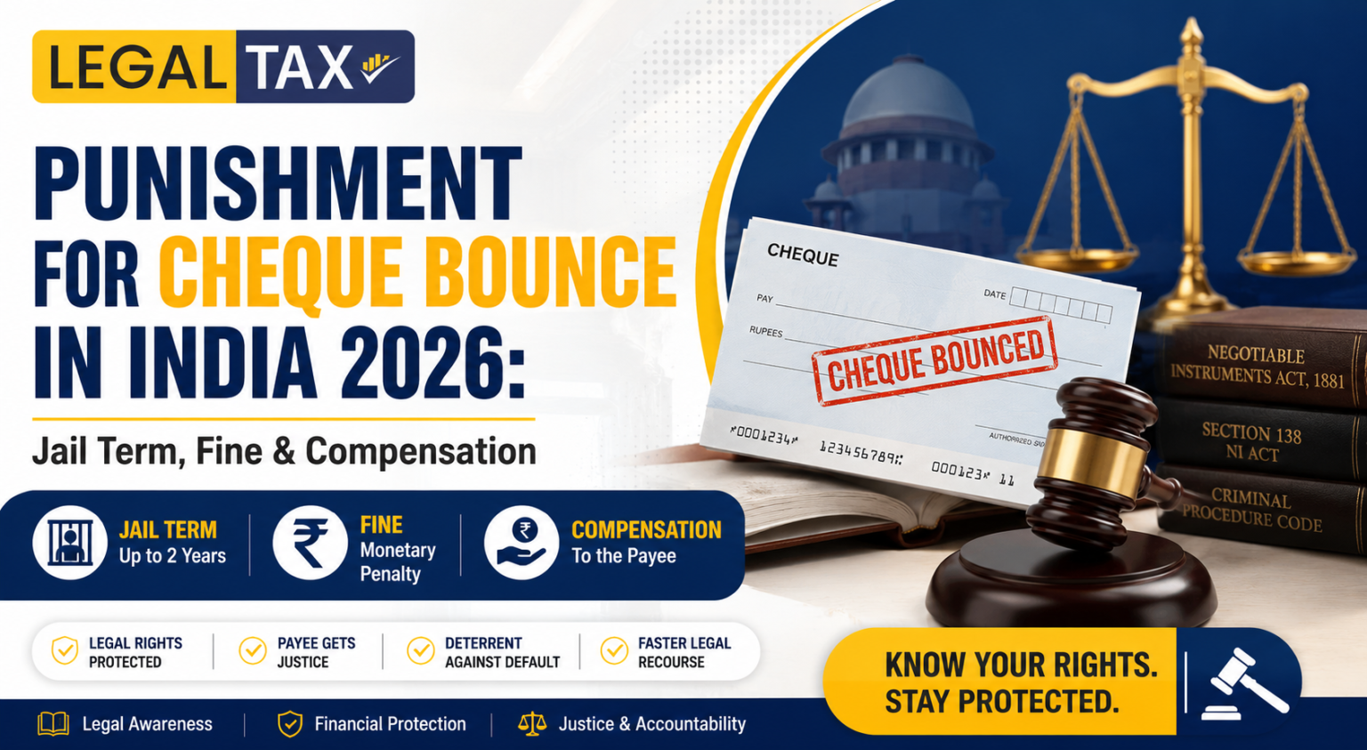 Punishment For Cheque Bounce In India 2026: Jail Term, Fine ...