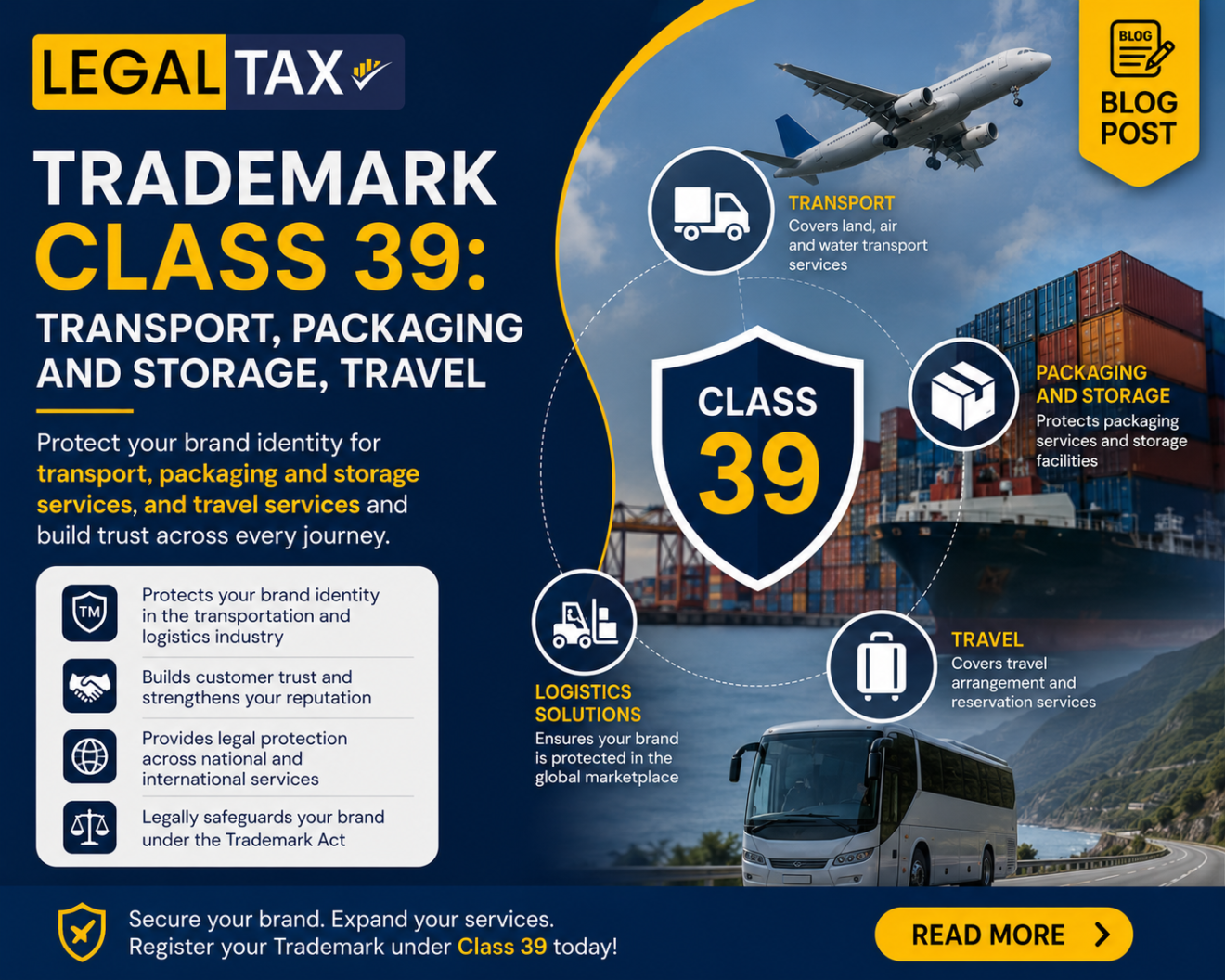 Trademark Class 39: Transport, Packaging, Storage & Travel | LegalTax